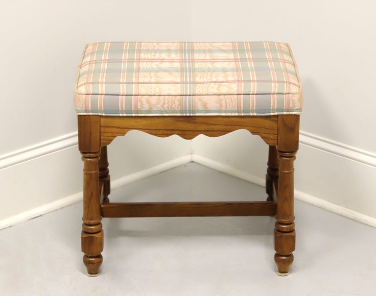 ETHAN ALLEN Oak Country Cottage Style Bench Footstool - B For Sale at ...