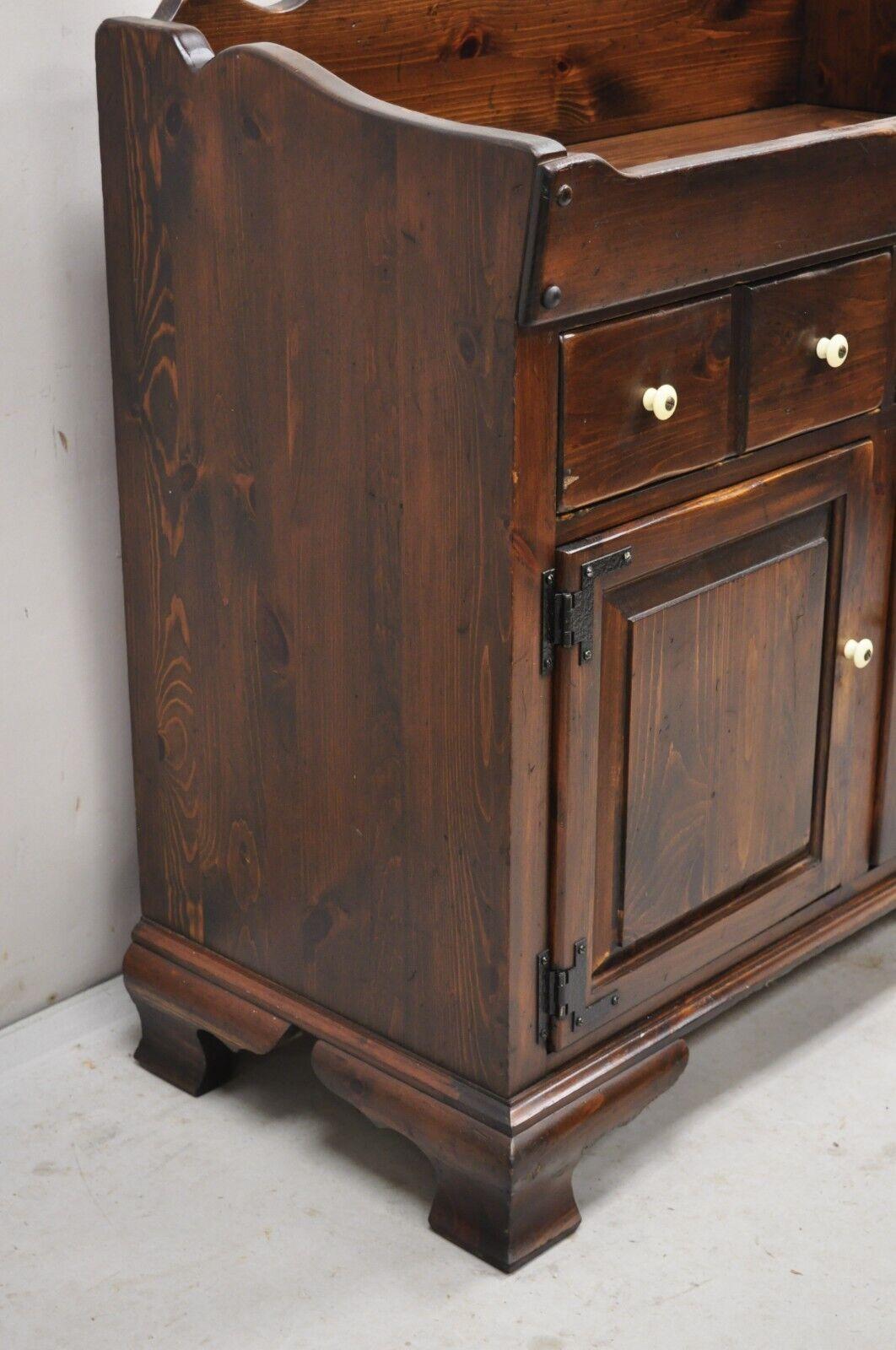 Ethan Allen Old Tavern Antiqued Pine Wood Drysink Cupboard Buffet ...