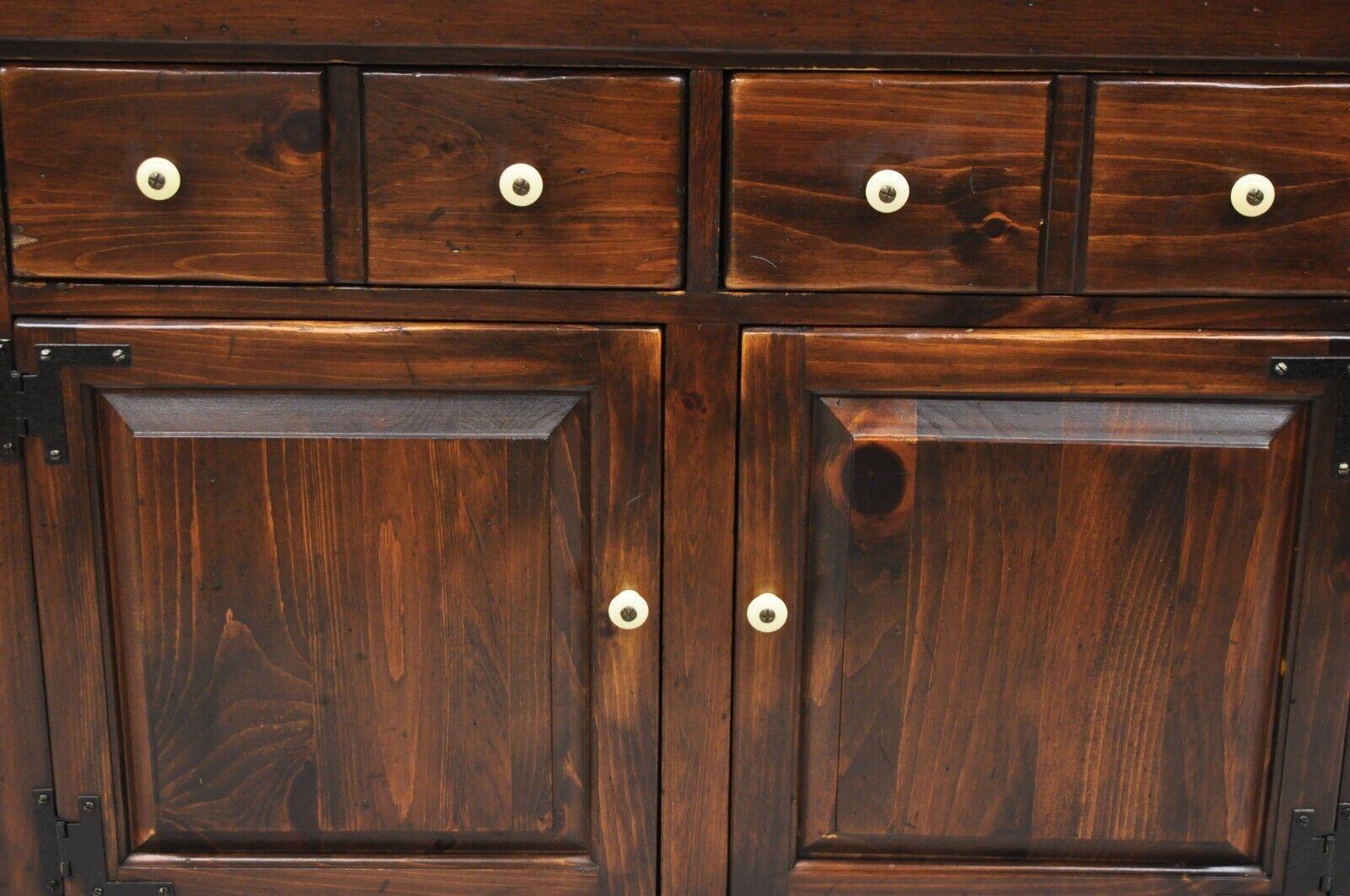 Ethan Allen Old Tavern Antiqued Pine Wood Drysink Cupboard Buffet ...