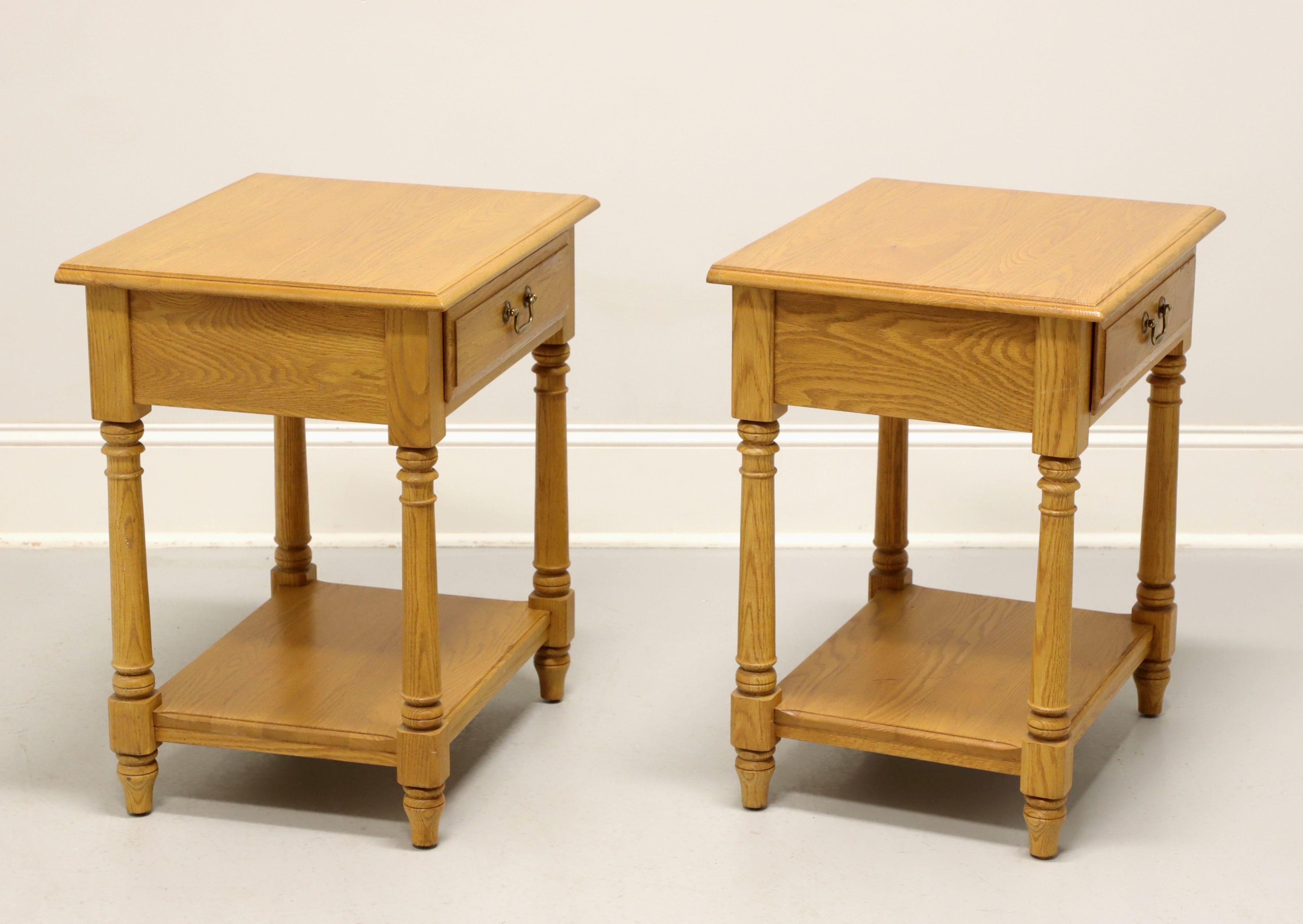 ETHAN ALLEN White Oak Colonial Single Drawer Two-Tier Nightstands ...