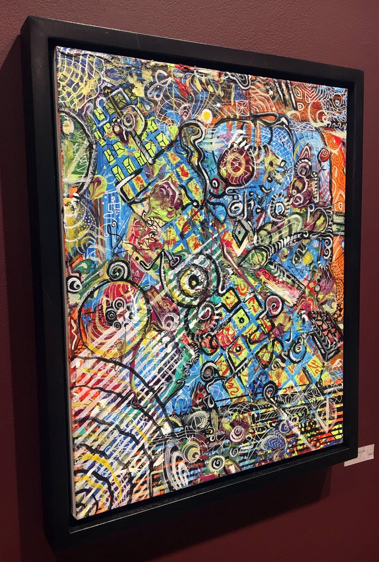 Ethan Meyer - Contemporary Abstract Acrylic Painting on Canvas, Framed ...