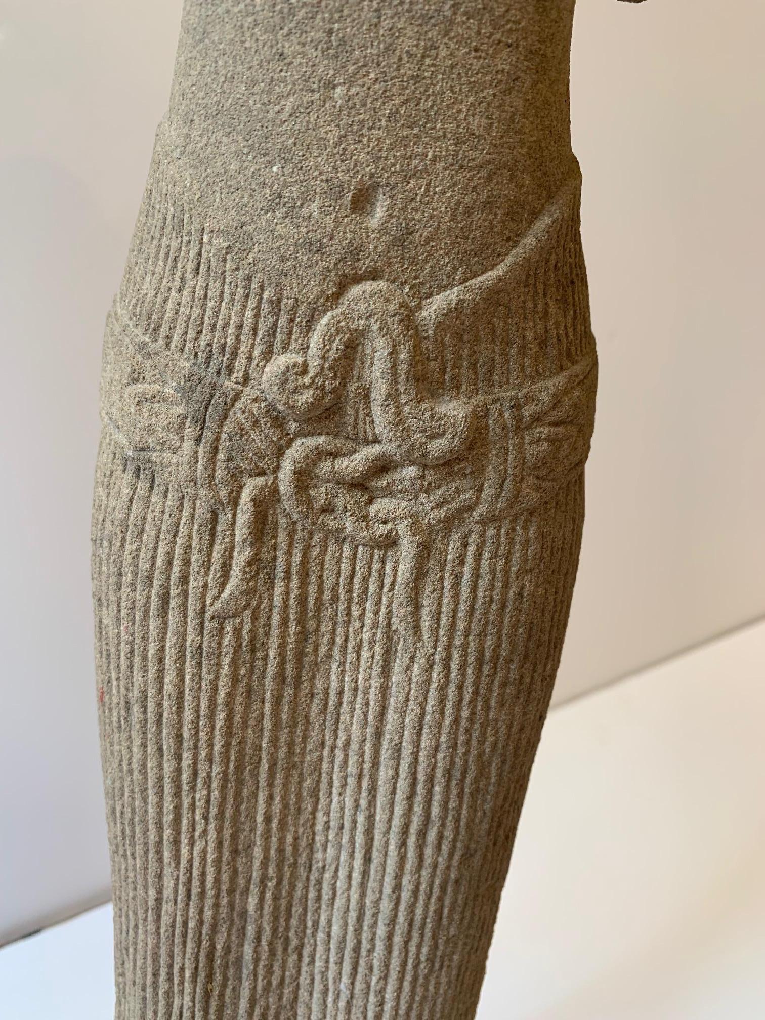 Ethereal Aged Clay Sculpture of Female Form For Sale at 1stDibs