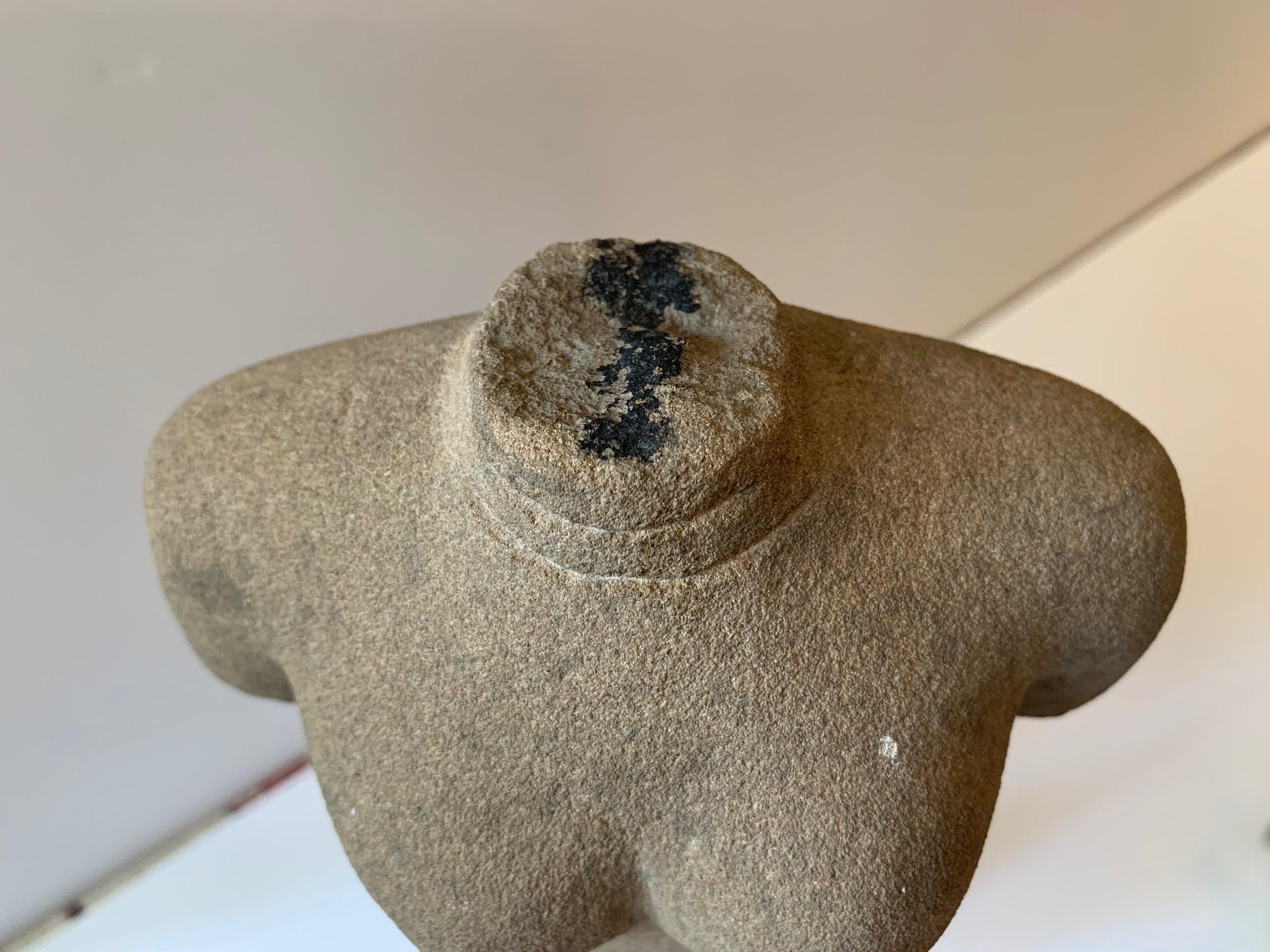 Ethereal Aged Clay Sculpture of Female Form For Sale at 1stDibs