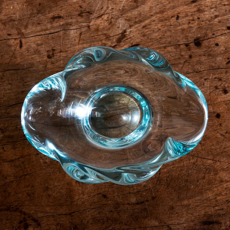 Ethereal Blue Crystal Bowl by Daum, France, 1950s at 1stDibs