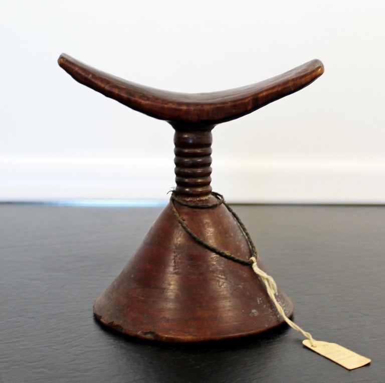 Ethiopian African Handmade Curved Wood Headrest at 1stDibs