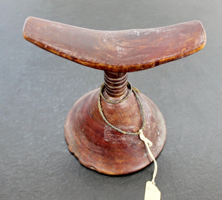 Ethiopian African Handmade Curved Wood Headrest at 1stDibs
