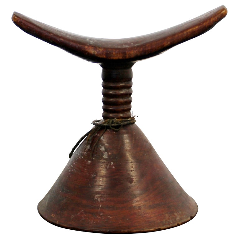 Ethiopian African Handmade Curved Wood Headrest at 1stDibs
