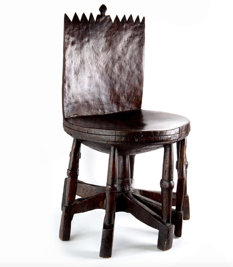 Sculptural Ethiopian Jimma Chair, Carved from One Piece of Wood, circa ...
