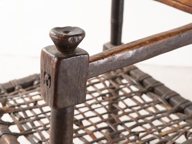 Ethiopian Tribal Chair with Woven Leather Seat For Sale at 1stDibs
