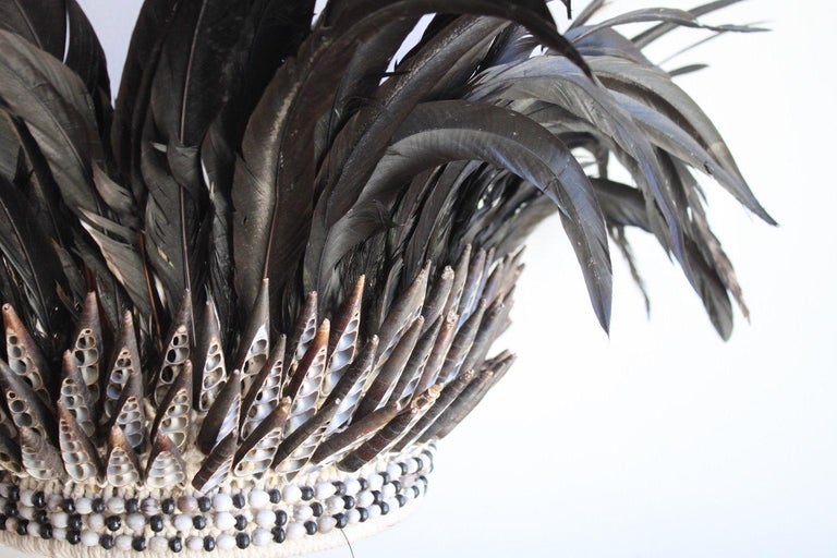 Ethnic Shell and Feather Headdress For Sale at 1stDibs