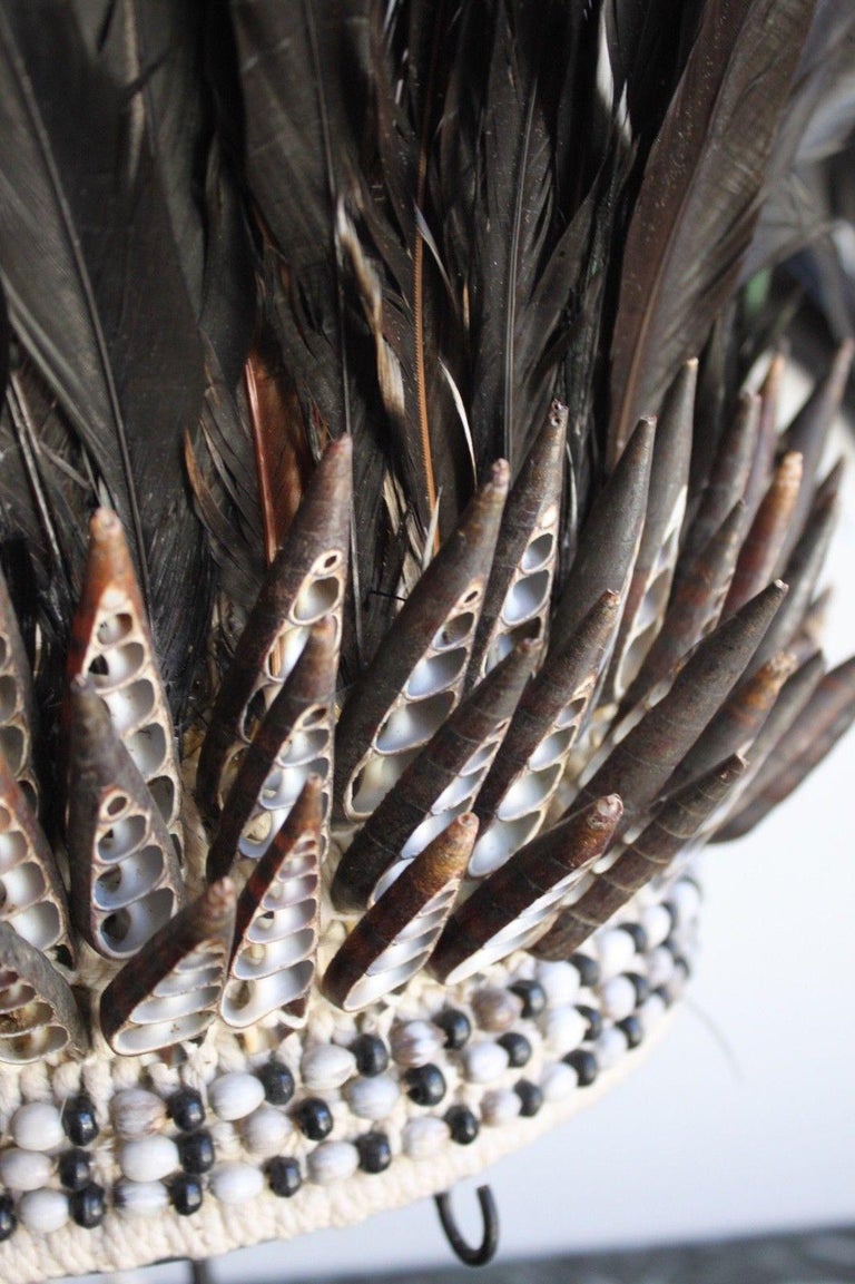 Ethnic Shell and Feather Headdress For Sale at 1stDibs