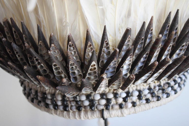 Ethnic Shell and White Feather Headdress For Sale at 1stDibs ...