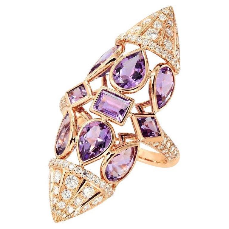 Etho Maria 18k Gold and Amethyst Ring For Sale at 1stDibs