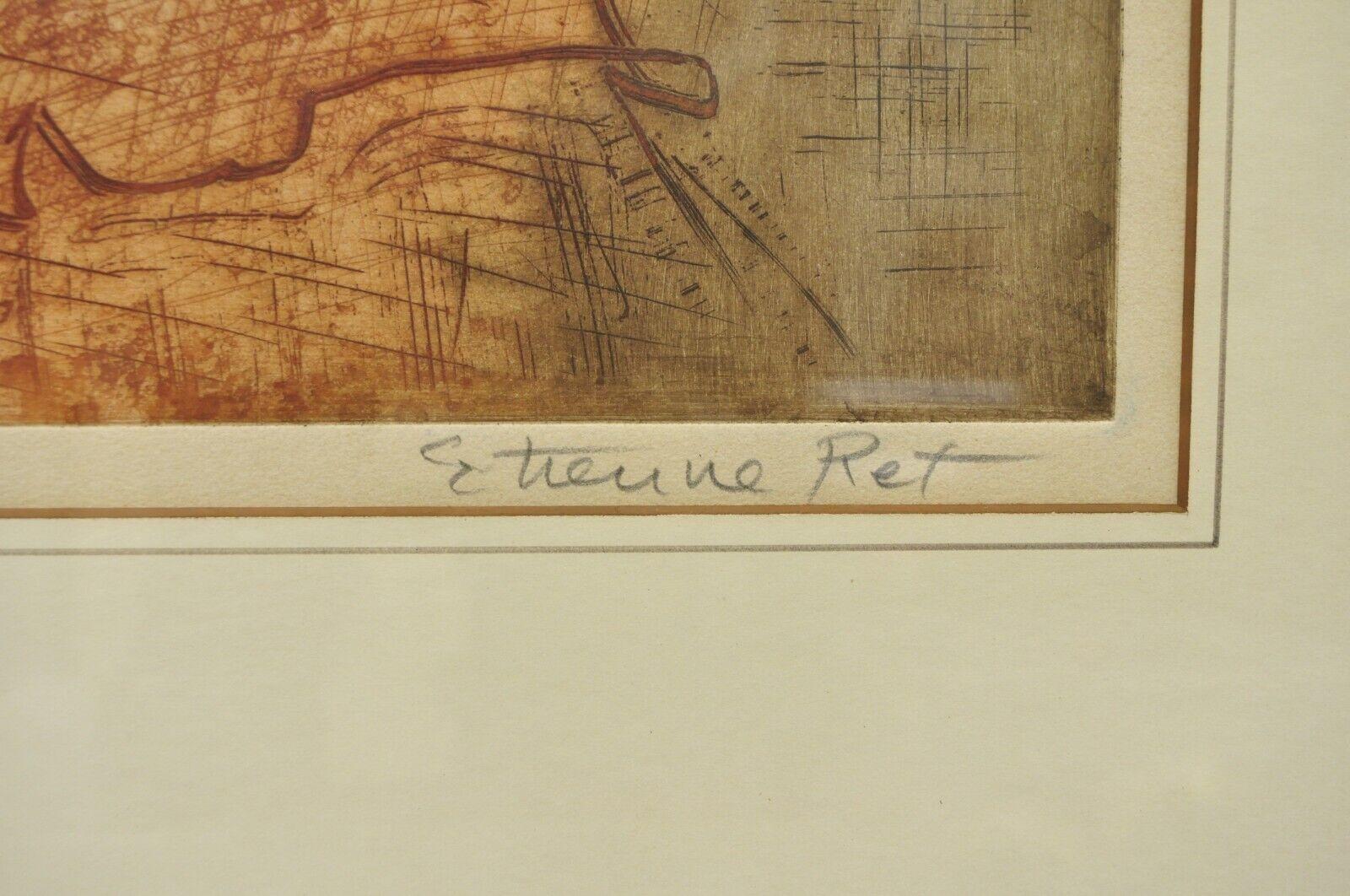 Etienne Ret Signed Color Etching Fine Art Print Musician with Piccolo ...