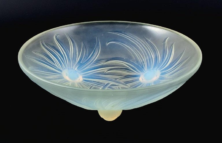 Etling, France, Art Nouveau Bowl of Iridescent Art Glass with Floral ...