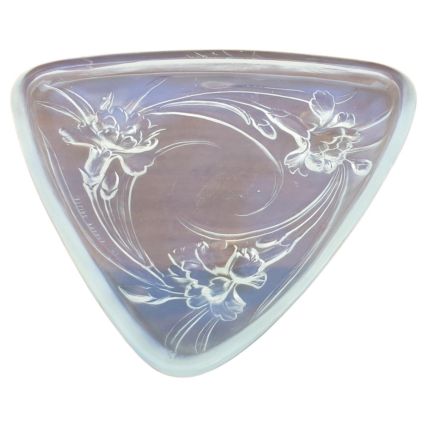 Etling France, Dish With Iris, XXth Century For Sale at 1stDibs