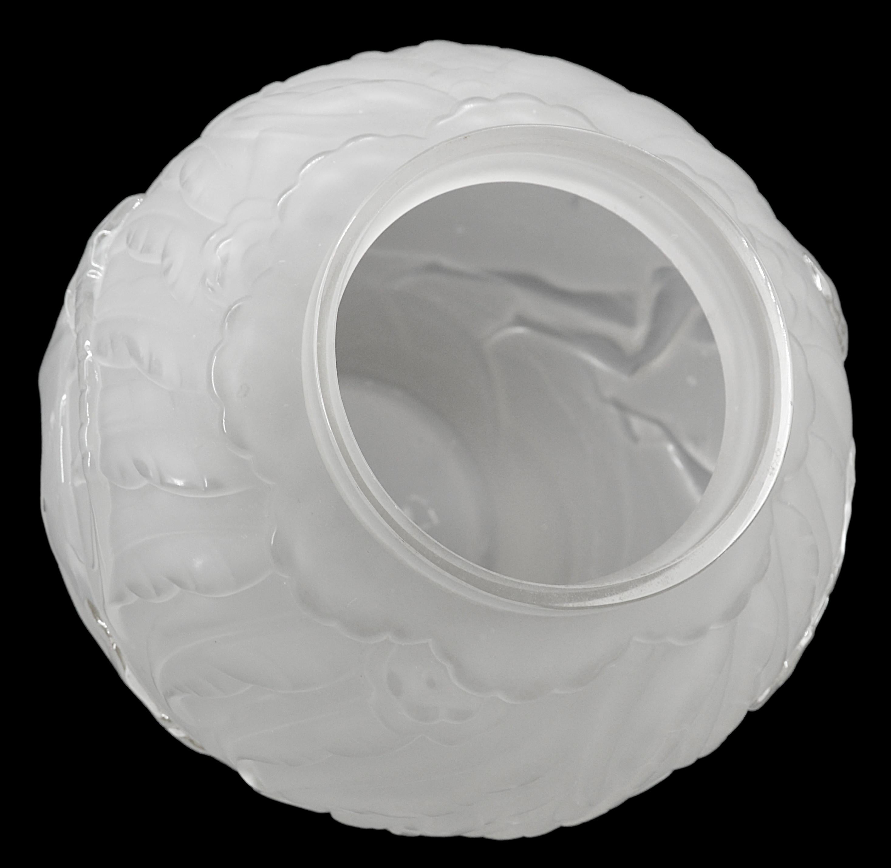 Etling French Art Deco Frosted Glass Vase, 1930 For Sale at 1stDibs