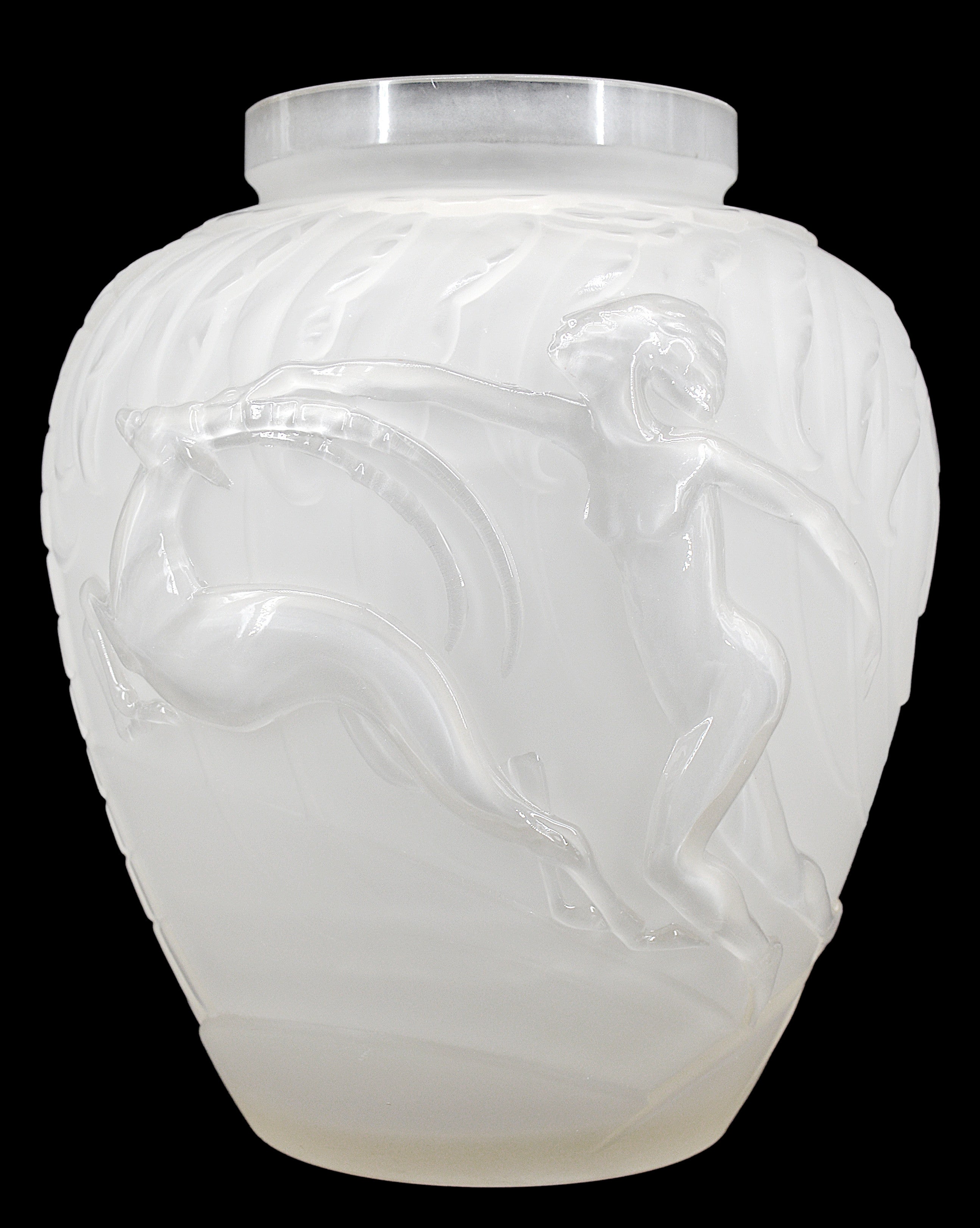 Etling French Art Deco Frosted Glass Vase, 1930 For Sale at 1stDibs