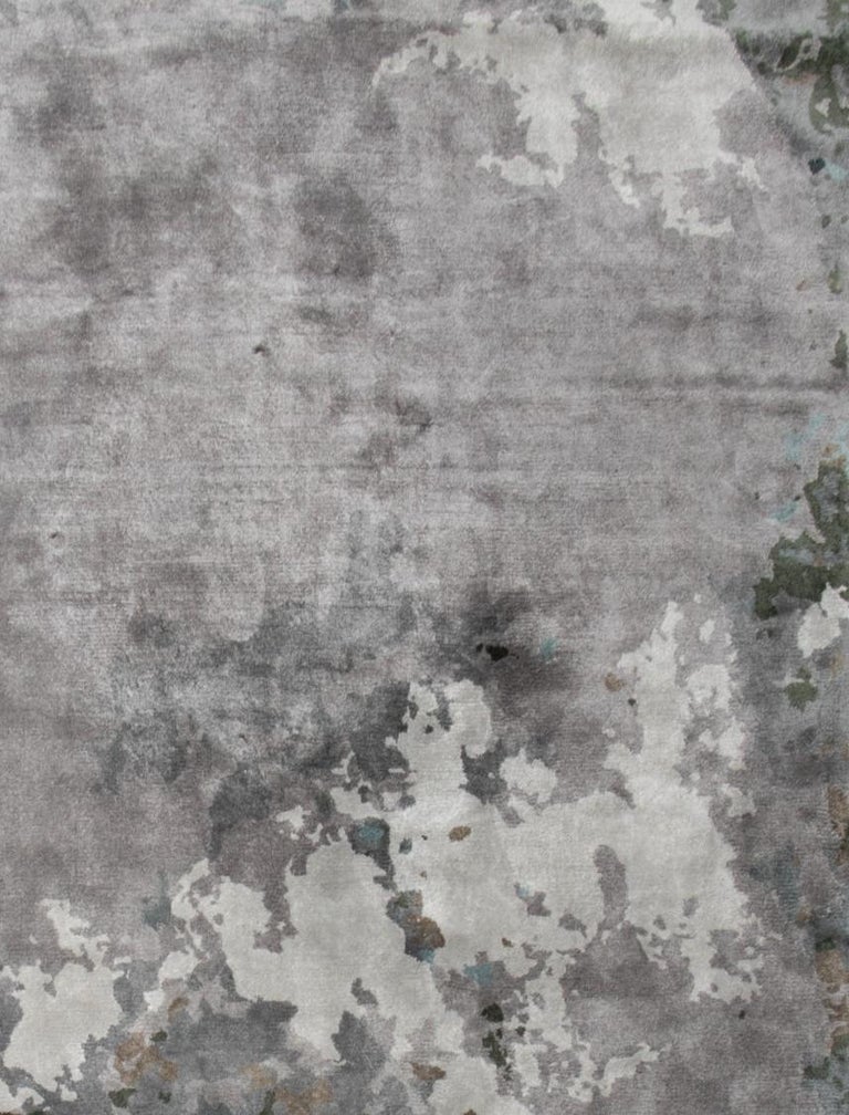 Etna Hand-tufted Tencel Rug in Light Blue and Green For Sale at 1stDibs