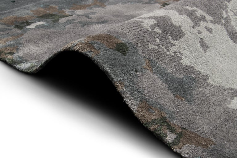 Etna Hand-tufted Tencel Rug in Light Blue and Green For Sale at 1stDibs