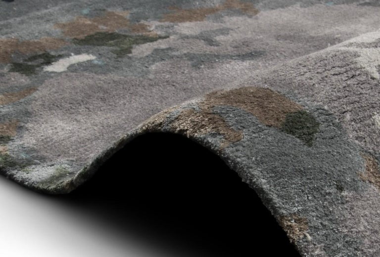 Etna Hand-tufted Tencel Rug in Light Blue and Green For Sale at 1stDibs