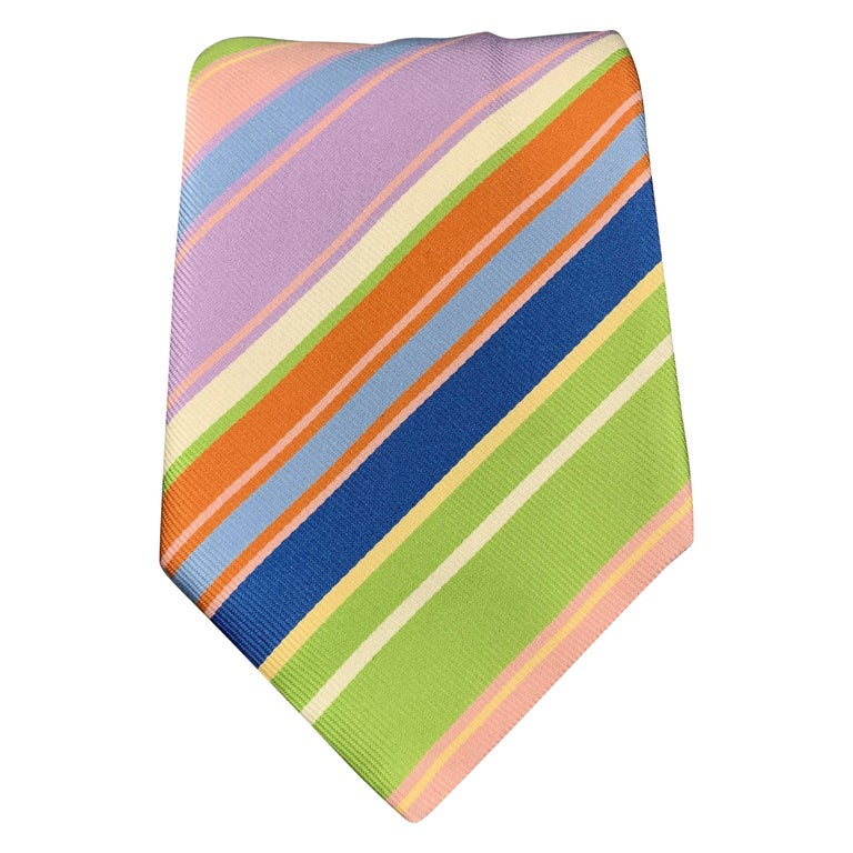 ETON Multi-Color Pastel Striped Silk Tie at 1stDibs | eton ties sale