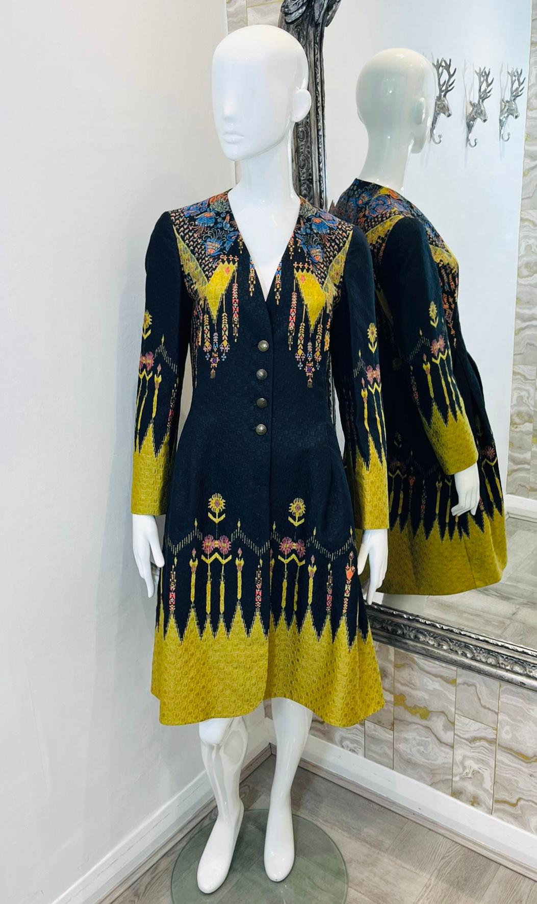Etro Aztec Detailed Silk Blend Jacquard Dress For Sale at 1stDibs