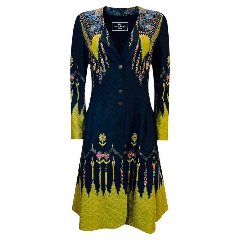 Etro Aztec Detailed Silk Blend Jacquard Dress For Sale at 1stDibs