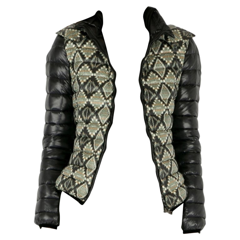 Etro Black Aztec Print Detachable Hood Detail Puffer Jacket M at 1stDibs