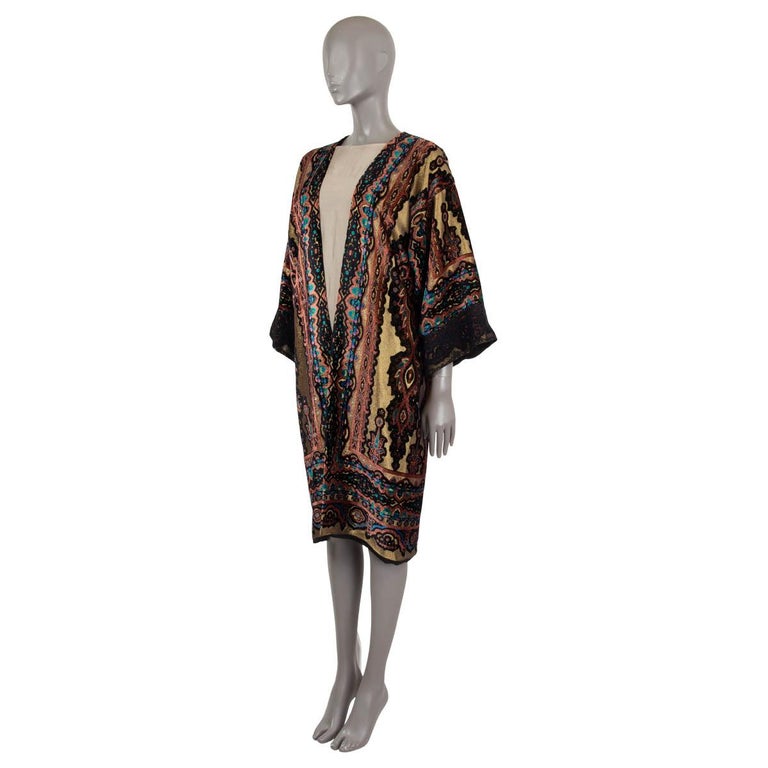 ETRO black and gold LACE TRIM OPEN VELVET TOPPER Coat Jacket OS For ...