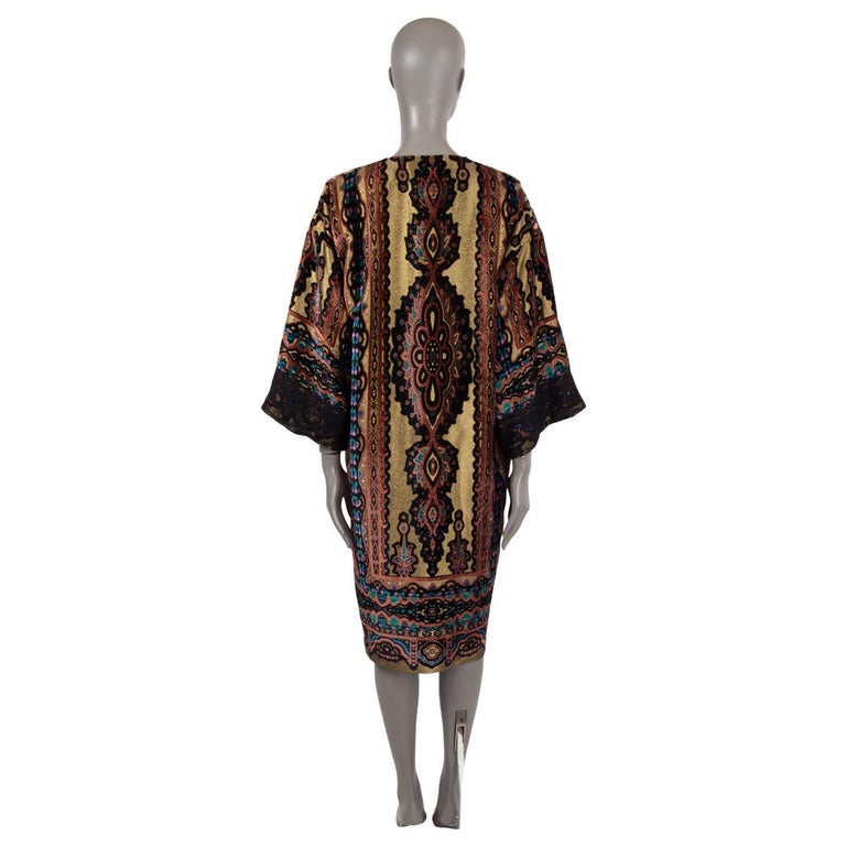 ETRO black and gold LACE TRIM OPEN VELVET TOPPER Coat Jacket OS For ...