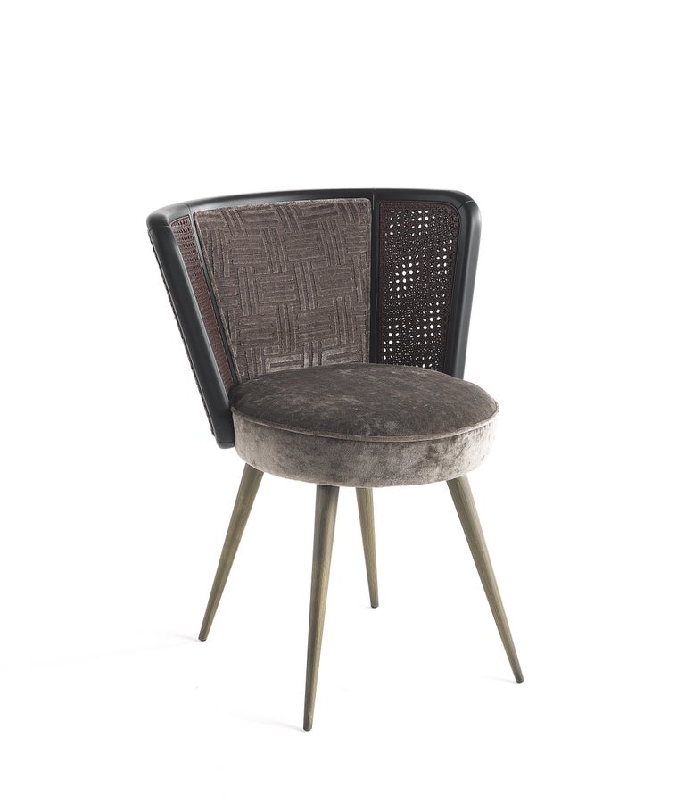 21st Century Caral Chair in Velvet and Vienna Straw by Etro Home ...