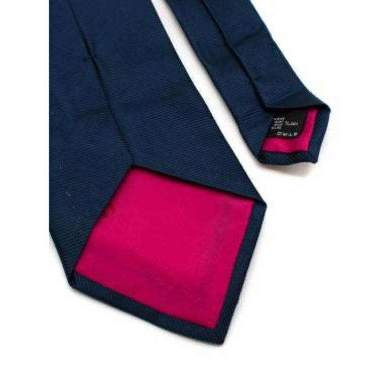 Etro Deep Blue Stripe Silk Tie For Sale at 1stDibs