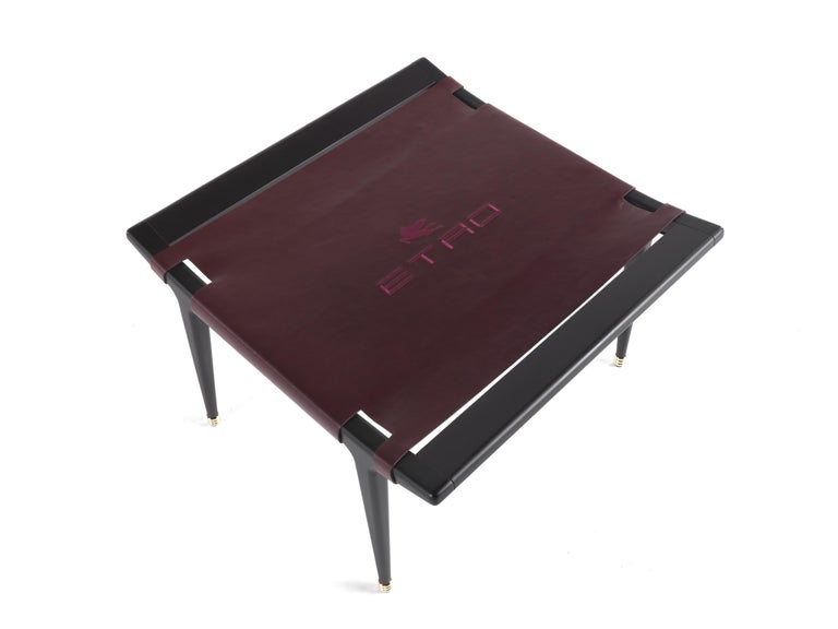 21st Century Dinka Side Table in Wood and Leather by Etro Home ...