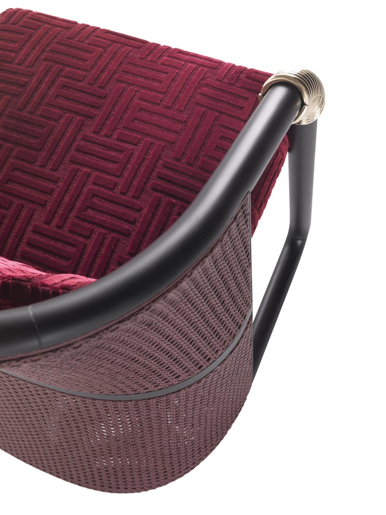 21st Century Hamar Chair in Velvet and Vienna Straw by Etro Home ...
