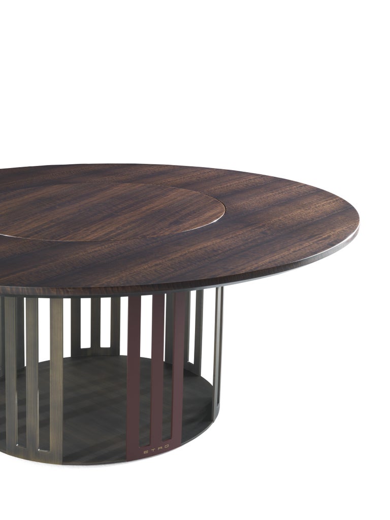 21st Century Klee Round Dining Table in Wood and Metal by Etro Home ...