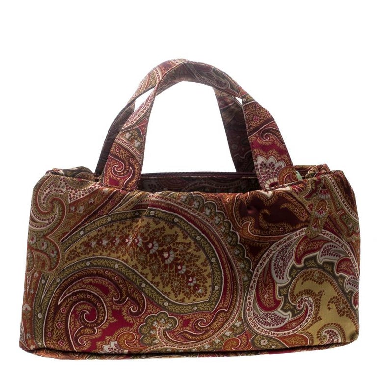 Etro Multicolor Paisley Fabric Tote For Sale at 1stDibs