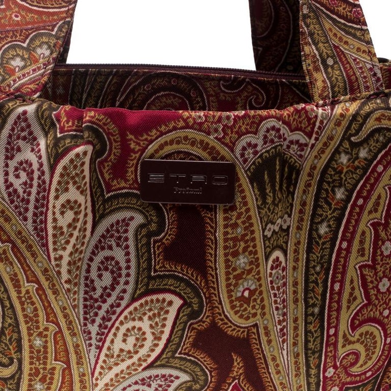 Etro Multicolor Paisley Fabric Tote For Sale at 1stDibs