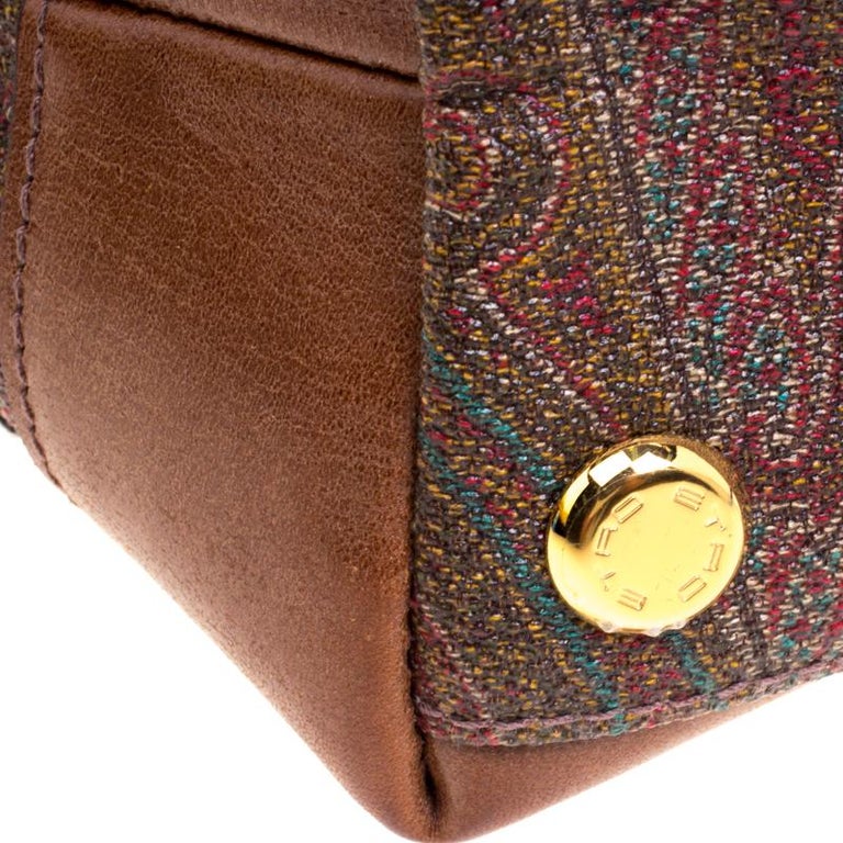 Etro Multicolor Paisley Printed Coated Canvas Crochet Detail Satchel ...