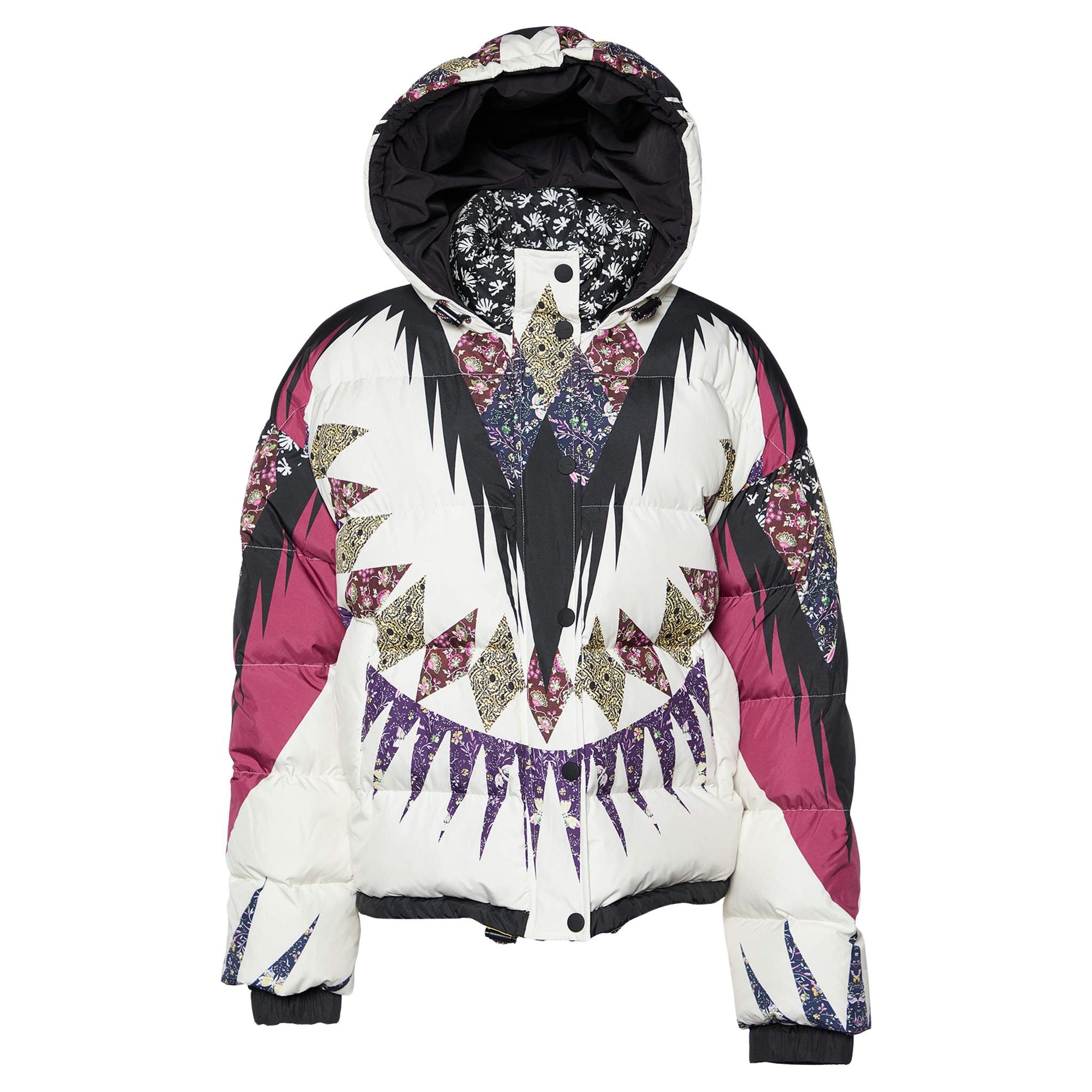 Etro Multicolor Printed Synthetic Hooded Puffer Jacket M For Sale at ...