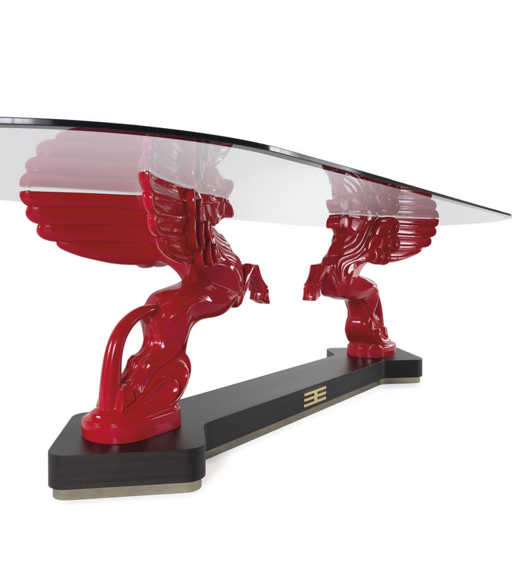 21st Century Mythos Dining Table in Wood and Glass Top by Etro Home ...