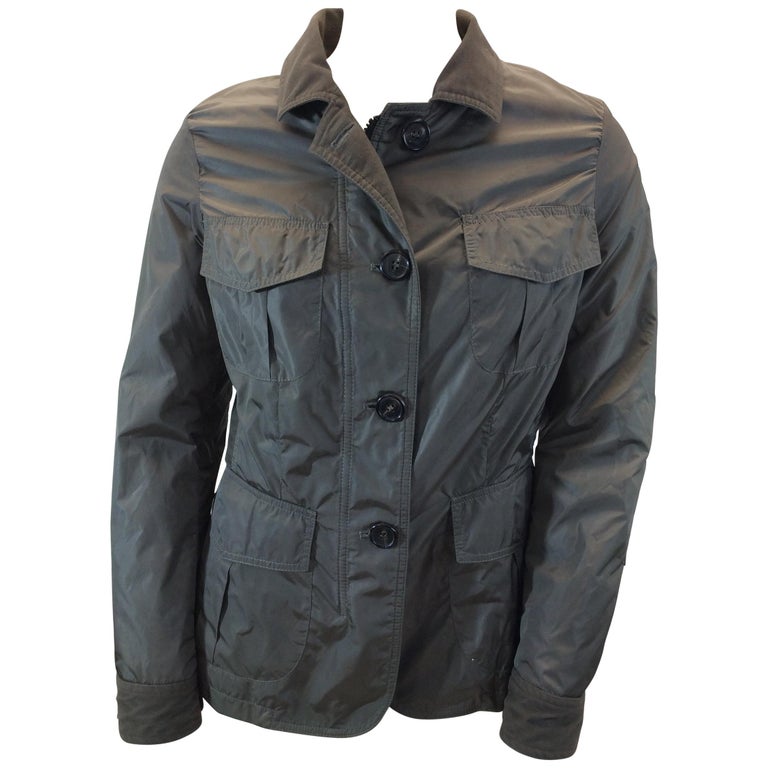 Etro Olive Green Nylon Jacket For Sale at 1stDibs