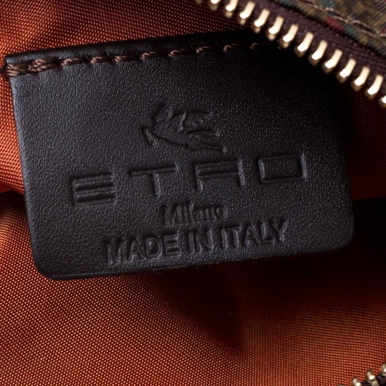 Etro Orange Paisley Nylon Reversible Shopper Tote For Sale at 1stDibs