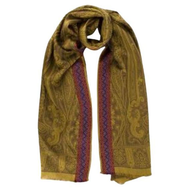 Etro Paisley Green Scarf For Sale at 1stDibs
