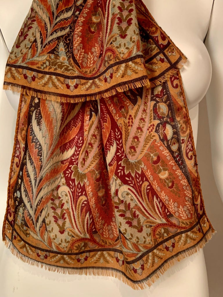 Etro Paisley Pattern Wool Scarf For Sale at 1stDibs