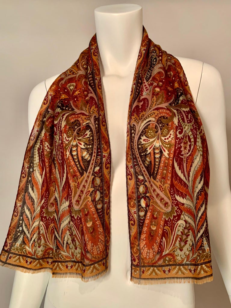 Etro Paisley Pattern Wool Scarf For Sale at 1stDibs