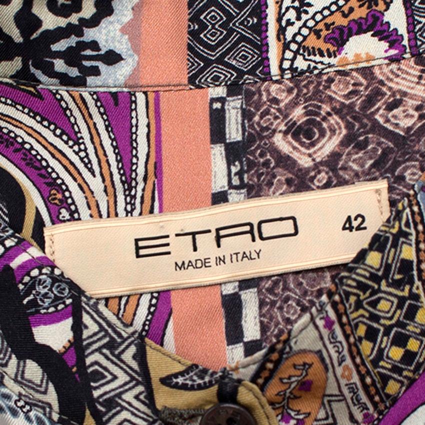 Etro Paisley Silk Pattern Collarless Shirt Dress US 6 at 1stDibs ...