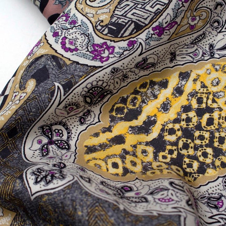 Etro Paisley Silk Pattern Collarless Shirt Dress US 6 at 1stDibs