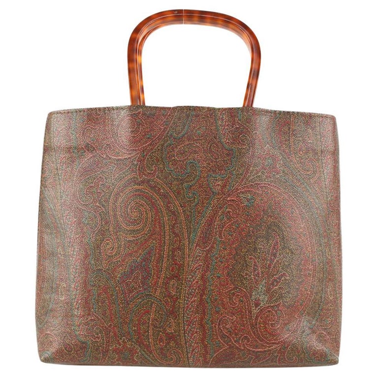 Etro Paisley Tortoise Handle Tote bag 11ET929 at 1stDibs