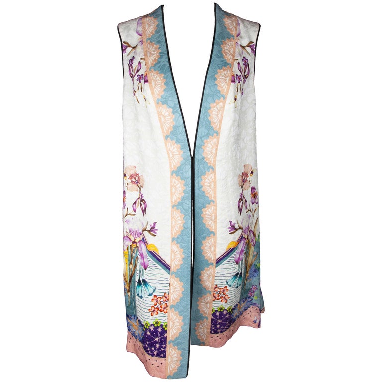 Etro Resort 2019 Floral Jacquard Sleeveless Waistcoat / Vest Size 44 ...